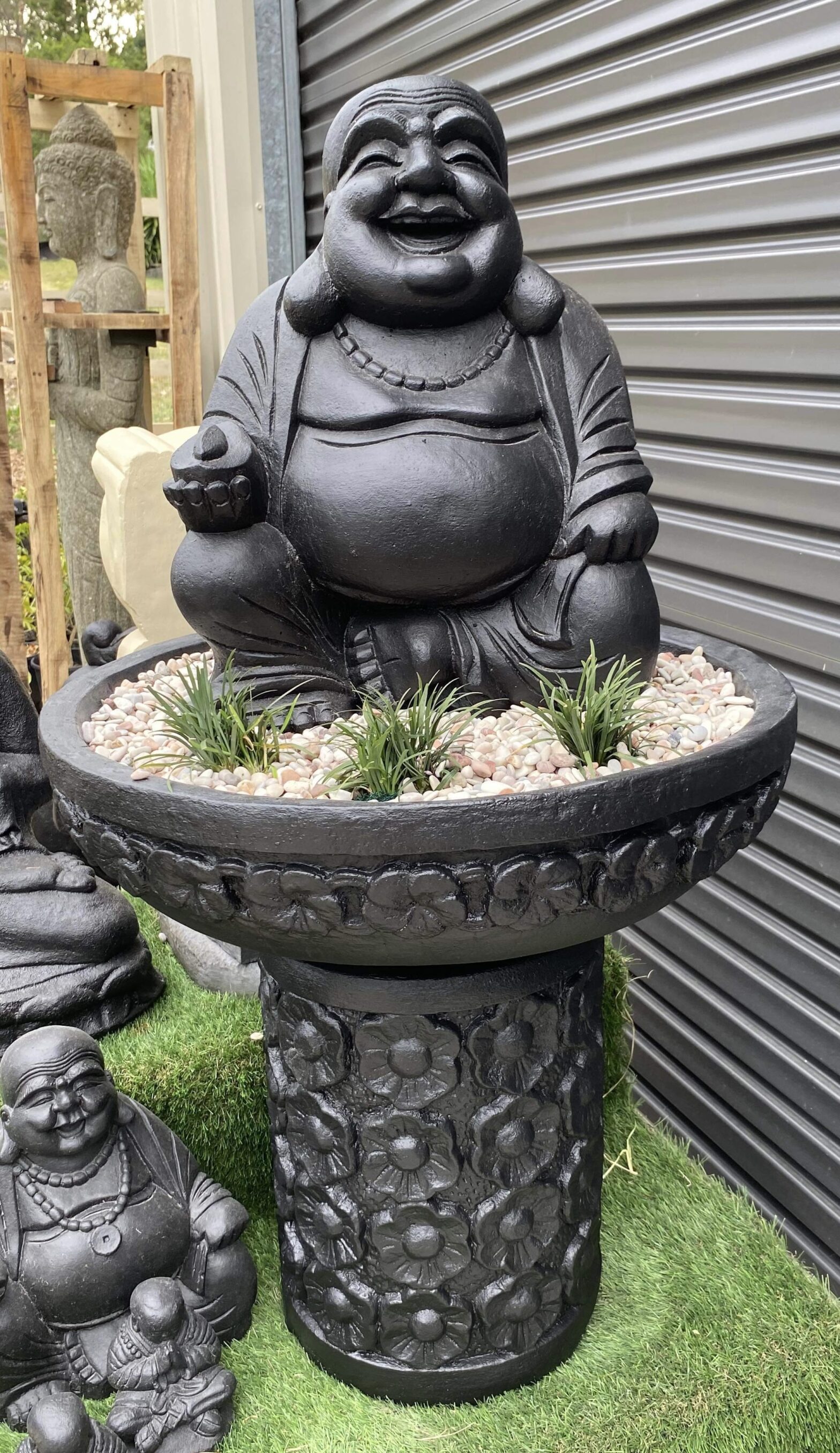 Large Happy Buddha Feature Bowl on Stand – Komodo Statues